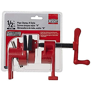 BESSEY BPC-H12, 1/2 In. H Style Pipe Clamps - Incredibly Versatile, Easy To Assemble, Indespensable Workshop Clamp For Woodworking, Carpentry, Home Improvement, and DIY Projects