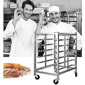 Wonetfls Commercial Baking Pan Racks Stainless Steel 15 Tier Bakery Shelf with Universal Wheels Heavy Duty Speed Rack Hotel Kitchen Movable Bun Racks