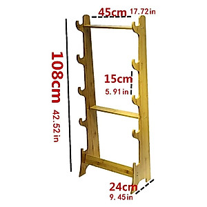 LUCKNIGHT Display Stand 5- Layer Solid Wood Sword Holder Rack, Display Stand for Japanese Samurai Sword Stand