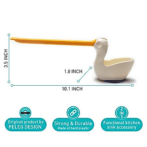 PELEG DESIGN Pelix Plastic Sponge and Cloth Holder for Kitchen Sink Caddy with Suction Cup, 2 in 1 Dish Kitchen Organizer and Decor, Fits All Dish Scrubber, Sponge and Kitchen Cloth Standard Size