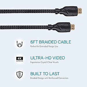 Realm 4k HDMI Cable & Adapter, Gray, 6 feet, RLMH9GR