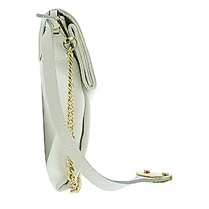 Pierre Cardin White Leather Small Slouchy Fashion Clutch for womens