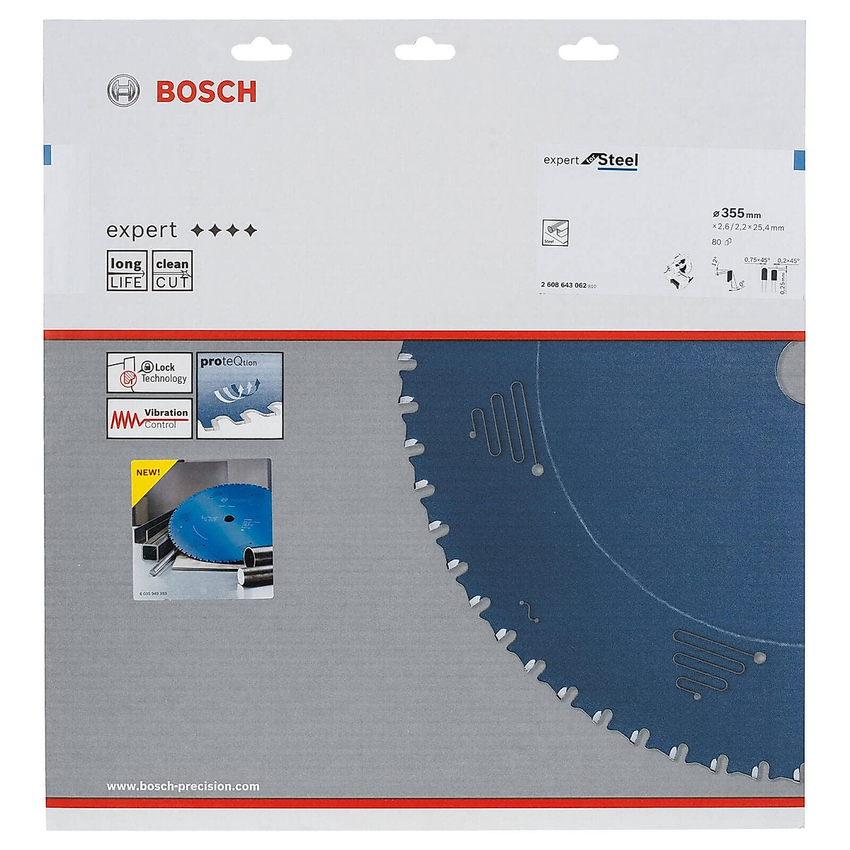 Bosch 2608643062 Circular Saw Blade "Top Precision" Exslb 13.98inx25, 4mm 80T