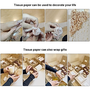 Brown Tissue Paper 100 Sheets, 20"X14" Tissue Paper Bulk for DIY Crafts Arts Decorations Bags Packaging, Wrapping Tissues Paper for Birthday Wedding All Holidays Decor
