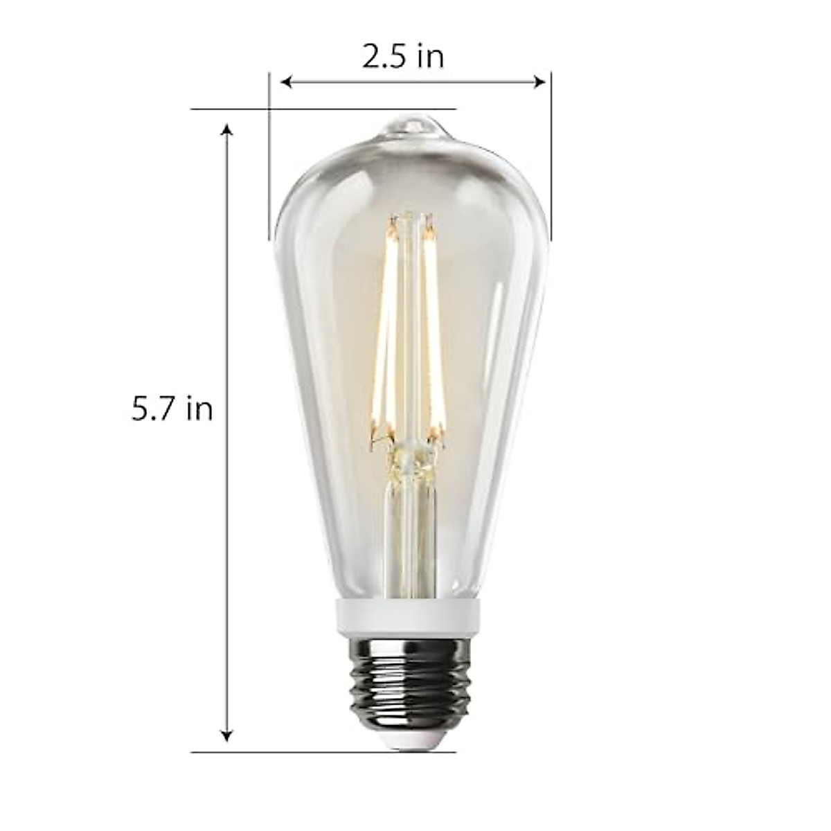 Feit Electric Motion Sensor, Non-Dimmable, Indoor/Outdoor LED Bulb with Exposed Filament, ST19 on E26 Base, High CRI, 60 Watts Equivalent, 2700K, Soft White - ST19CL927CA/MM/FILED