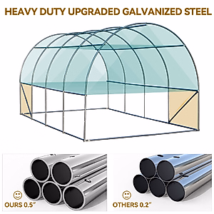 YITAHOME10'x7'x7' Greenhouses Large Walk-in Green House Heavy Duty Tunnel Green Houses Outdoor Portable Plant Gardening Upgraded Galvanized Steel Frame Zipper Doors 5 Crossbars Garden