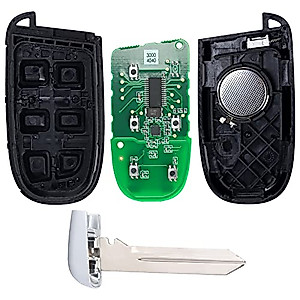 Keymall Smart Car Key Fob Keyless Entry Remote Replacement 5 Buttons for Chrysler 200 300 for Dodge Charger Challenger 2019 2020 2021 4A Chip (M3M-40821302 68155687 AB)