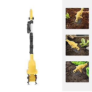 CHUNILLE Mini Tiller Cultivator Battery Powered Rototiller Cordless Garden Farm Tool 20V (Style 1)