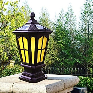 ZZBJ Solar Post Cap Lights， Outdoor Mains Die-cast Aluminum Outdoor Waterproof Courtyard Villa Garden Column Headlight