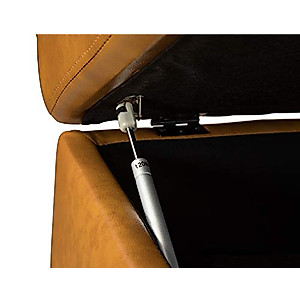 AYCP Contemporary Sectional Sofa w/Chaise and Storage Ottoman|3-Piece L-Shape Living Room Furniture|Faux Leather Upholstery|High-Density Memory Foam Cushions|(2) Toss Pillows (Ginger Left Facing)