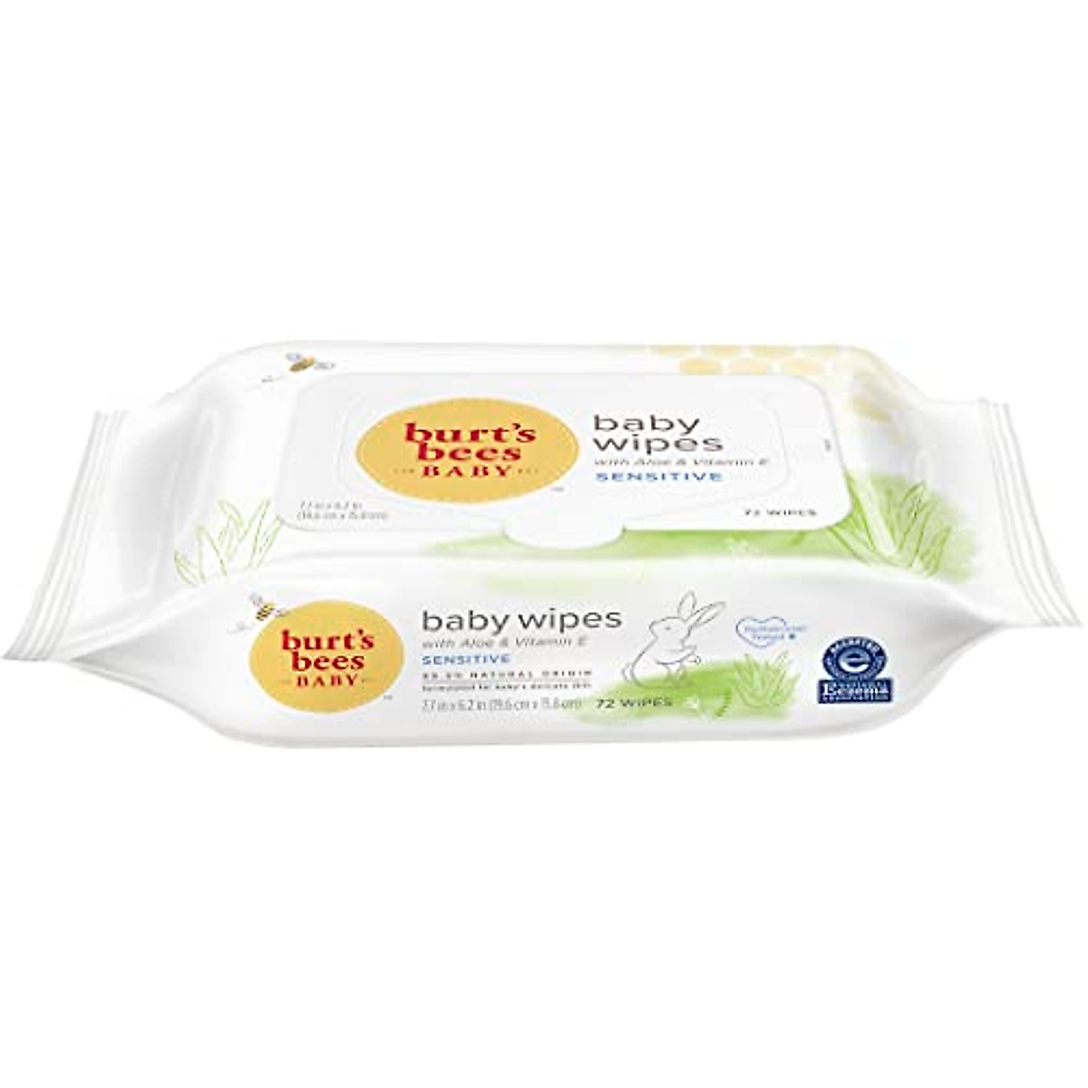 Burt's Bees Baby Chlorine-Free Wipes, 72 Count (Pack of 1) - Packaging May Vary