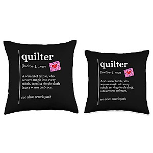Cute Definition Gifts Quilter Definition Throw Pillow, 16x16, Multicolor