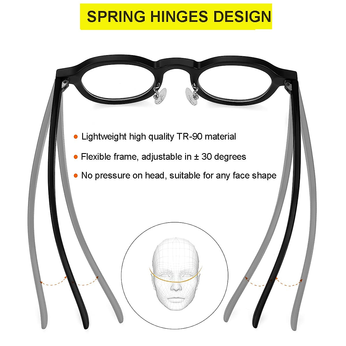 JOVAKIT Trendy Round Blue Light Blocking Glasses for Women Men Retro Vintage Circle Style Non-prescription Computer Glasses (Black+Transparent)