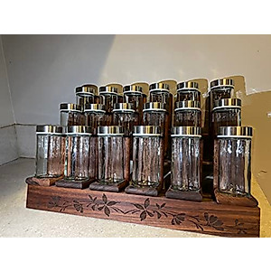 18 Count spice rack with bottles