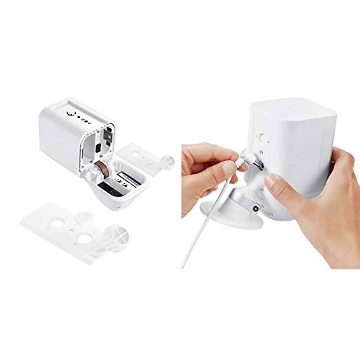 Wasserstein Solar Panel Compatible with Ring Spotlight Cam Plus/Pro/Battery, and Ring Stick Up Cam Battery - Includes Barrel Plug with USB C Adapter - 2W 5V Charging (1-Pack, White)