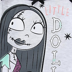 Disney Nightmare Before Christmas Sally and Jack Girls’ 3 Pack Bodysuit for Newborn and Infant – Purple/Grey/Black