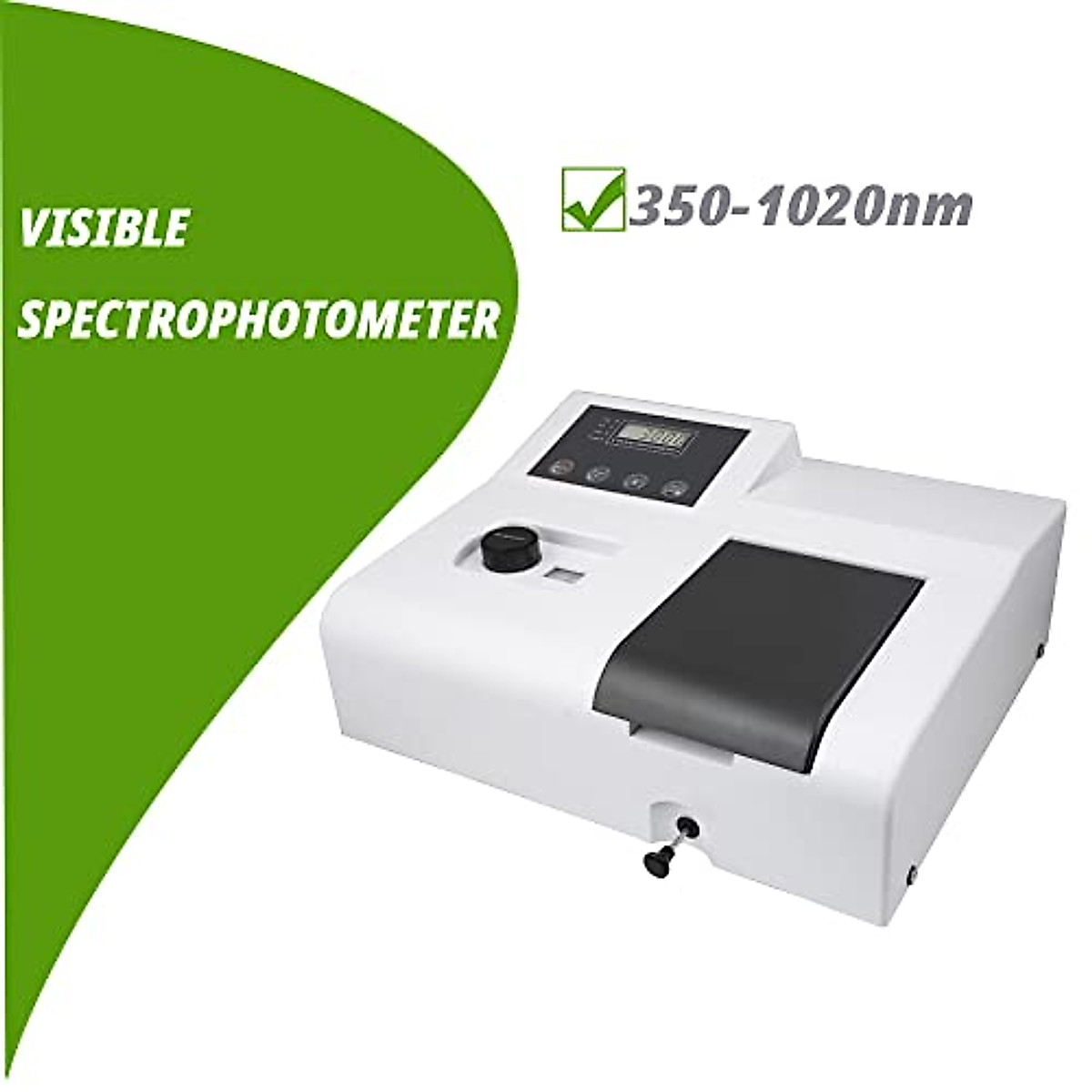 Digital Lab Spectrophotometer Visible Spectrophotometer LCD Display 350-1020nm Tungsten Lamp Lab Analytical Equipment 110V (Deliver Within 3-7 Days)