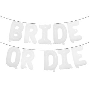 Bride or Die Bachelorette Party Decorations Multicolor Bride or Die Balloons,Banner and Bride To Be Sash for Engagement Wedding Bachelorette Party Supplies (BRIDE OR DIE White)