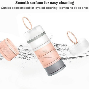Baby Milk Powder Formula Dispenser, BJLIIO Non-Spill Portable and Stackable Formula Travel Container, 4 Layers Twist Lock Snack Storage Container for Protein Powder, Nuts, Small Fruit, BPA Free