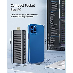 Mini PC Stick Intel Celeron N4000 (Up to 2.6GHz) Windows 10 Pro Mini Computer Stick 4GB DDR4 64GB eMMC Micro Desktop Small Form Factor PC Supports 4K HDMI, 2.4G/5G WiFi, Bluetooth 4.2, Auto Power On