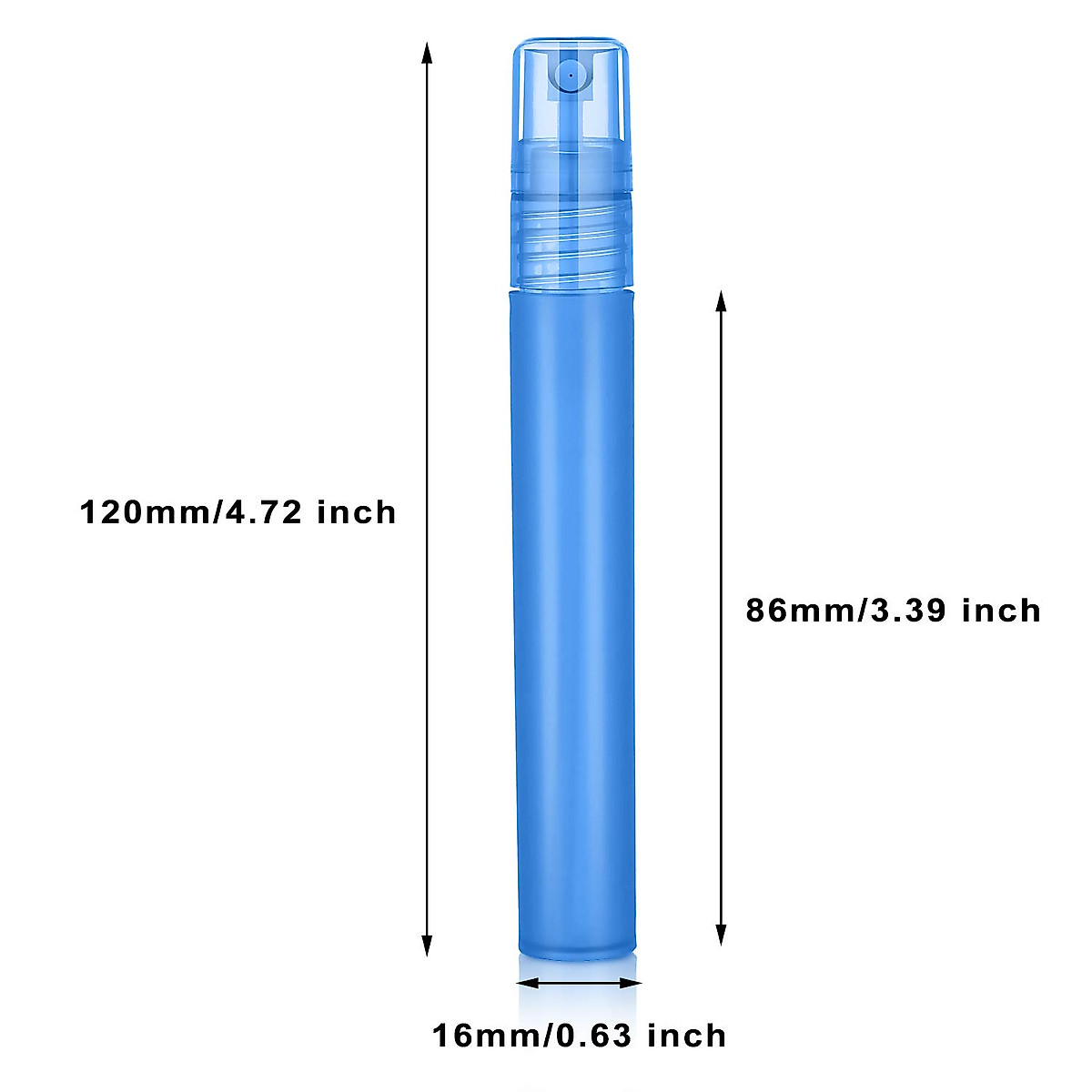 20 Pieces Plastic Frosted Spray Bottle, 10 ml/ 0.34 oz Fine Mist Spray Bottles Colorful Empty Refillable Perfume Bottles Portable Spray Bottle Container for Essential Oils, Travel, Perfume