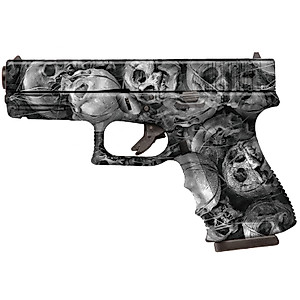 SkinArms Pistol Skin, 100% Waterproof Matte Finish Vinyl Decal, Precut Pieces Easy to Install and Fits All Handgun Within 9’’ Length, Protects Pistol with Style (SA Skull Vengeance)