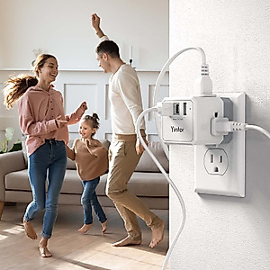 Multi Plug Outlet, Yintar 3-Outlet Extender USB Wall Charger with 3 USB Ports(2U1C), No Surge Protector for Cruise Ship, Home, Office, ETL Listed, Ideal Stocking Stuffers for Adults