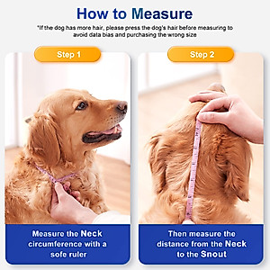 Dog Cones for Large Medium Small Dogs After Surgery, Megeo Adjustable Soft Dog Cone Collar, Dog Recovery Collars to Prevent Pets from Touching Stitches, Wounds and Rashes (Grey, Large)