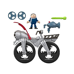 Fisher-Price Imaginext Minions Gru's Rocket Bike, Character Figure and Push-Along Toy Bicycle Set for Preschool Kids Ages 3-8 Years