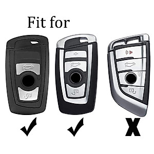 ontto for BMW Key fob Cover with Keychain Metal Zinc Alloy Keycase Leather Key Skin Fit for BMW 1 3 4 5 6 Series Red(1keycover&1keychain)