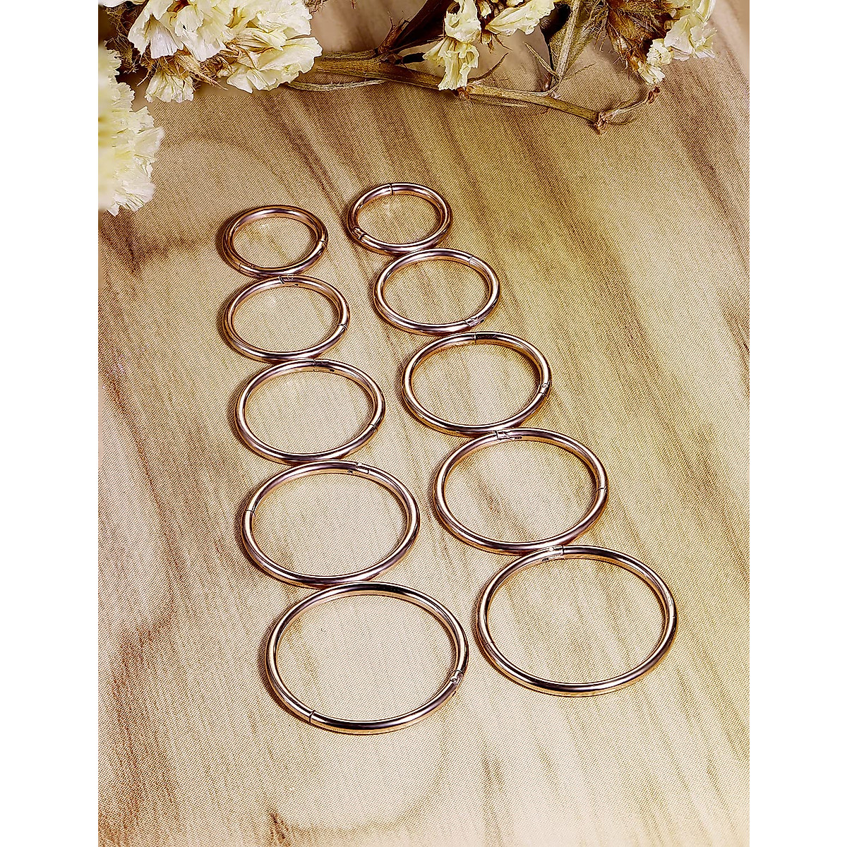 Xnsjeyy 16G Stainless Steel Nose Rings Hoops Hinged Clicker Septum Ring Lip Ring Cartilage Tragus Earrings Body Piercing Jewelry for Women Rose Gold