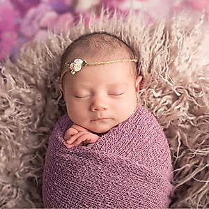 Baby Photo Props Faux Fur Round 23.6 inch Soft Baby Boy Girl Photo Blanket Studio Photo M Grey Sand