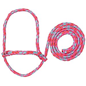 Weaver Livestock Poly Rope Sheep Halter, Modern Style Braid Sheep and Goat Rope Halter, Adjustable Lamb Halter Lead, Livestock Sheep Showing Supplies