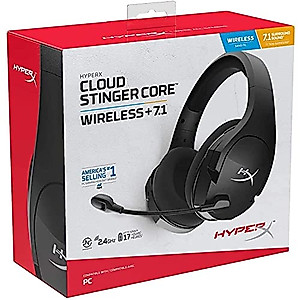 HyperX Cloud Stinger Core – Wireless Lightweight Gaming Headset, DTS Headphone:X spatial audio, Noise Cancelling Microphone, For PC, Black