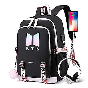 Dingzheyan BTS School Laptop Backpacks Korean Daypack Book Bag Casual Backpack Backpack For Students