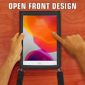 USA Gear Tablet Sleeve - Tablet Carrying Case with Open Front Design & Shoulder Strap - Compatible with Samsung Galaxy Tab 9.6, iPad 5th-9th Gen, 9.7" iPad Air 2 and iPad Pro, and More 9" Tablets