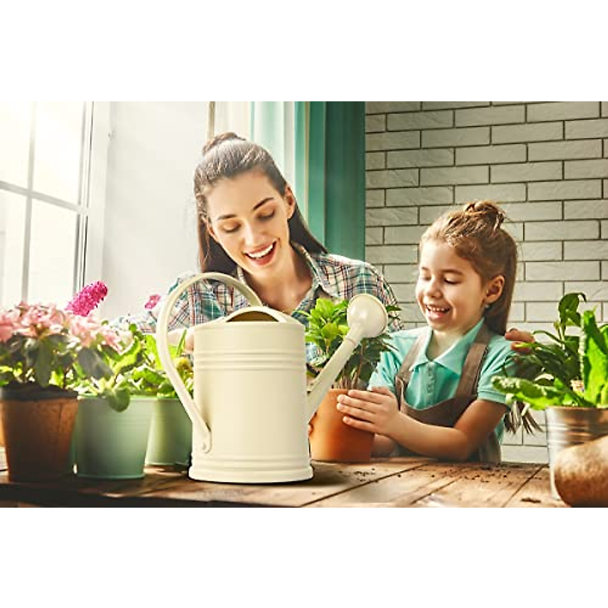 OKREK Watering Can Indoor Watering Cans for House Plants, Small Watering Can Indoor Plants, Plant Watering Can for Outdoor Plants Garden Flower (1/2 Gallon, Black)