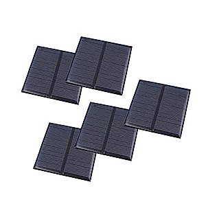 Treedix 5pcs 5.5V 0.6W Polysilicon Solar Panel Glue Solar Cell Battery Charger DIY Solar Product Mini Small Solar Panel Module Kit Polycrystalline Silicon Encapsulated in Waterproof Resin (0.6W)