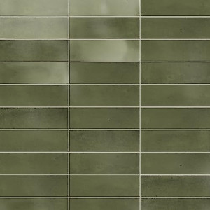 Merola Tile Coco Glossy Moss Verde 2" x 5-7/8" Porcelain Wall Tile