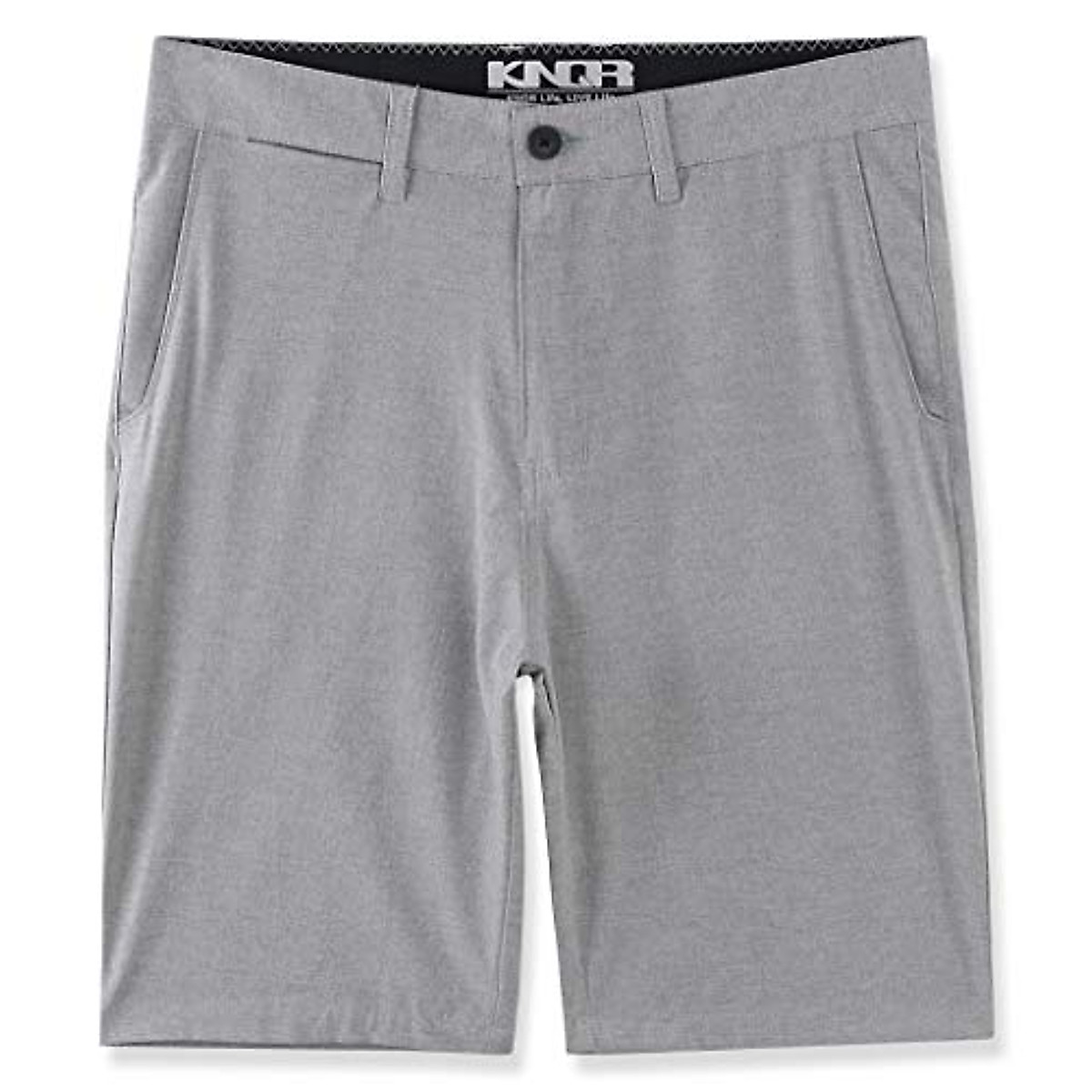 KNQR Mens Performance Quick Dry 4way Stretch Regular Fit All-Terrain Active Training Hybrid Shorts Ash Gray 40