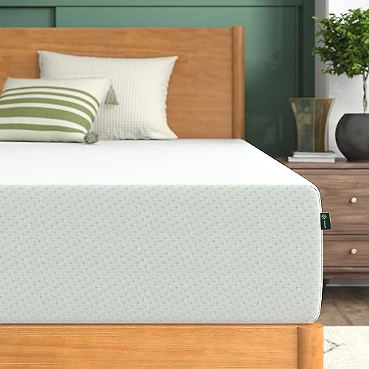 Zinus 10 Inch Green Tea Memory Foam Mattress / CertiPUR-US Certified / Bed-in-a-Box / Pressure Relieving, Full,White