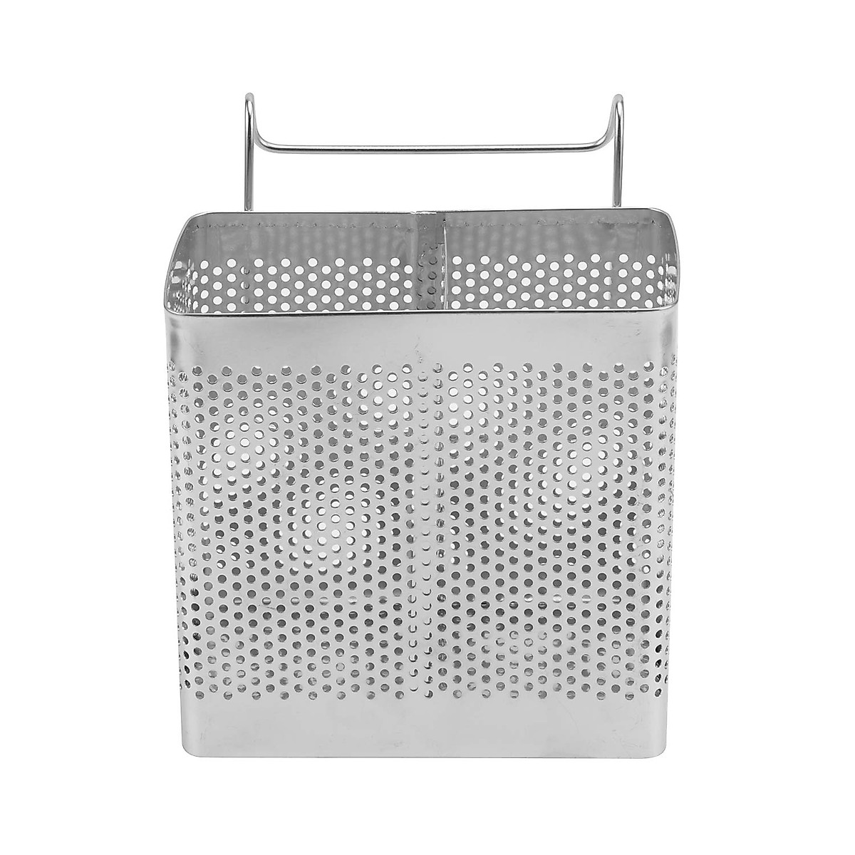 Cutlery Holder, Stainless Steel Drying with Hooks Square Storage Stand Holder for Spoon Case Organizerzer Sink Basket, Kitchen Utensils Chopsticks fork Holder Drying Rack Basket (two Compartments)