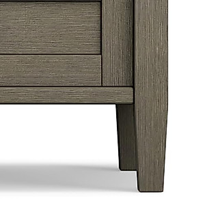 SIMPLIHOME Warm Shaker SOLID WOOD 20 inch wide Rectangle Rustic End Side Table in Farmhouse Grey with Storage, 1 Drawer and 1 Shelf, for the Living Room and Bedroom