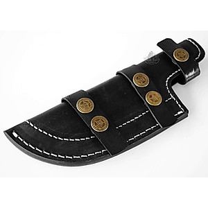 Whole Earth Supply Black Leather Tracker Sheath Fixed Blade Knife Hunting Skinning Blanks Knives