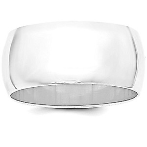 IceCarats 925 Sterling Silver 9mm Half Round Plain Classic Wedding Band Ring Size 9