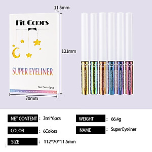 Mrettick 6 Colors Chameleon Liquid Eyeshadow Metallic Glitter Shimmer Eye Shadow Set Long Lasting Waterproof Multichrome Eyeshadows Makeup Set