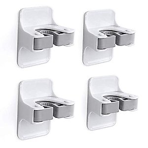 MCOMCE Broom Holder, Sturdy Broom Holder Wall Mount, Broom Gripper Holds Self Adhesive No Drilling Super Anti-Slip, Broom and Dustpan Hanger for Home, Kitchen, Garden, Garage Storage Systems, 4 PCS