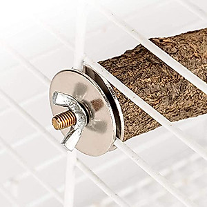 HUANMU 4 PCS Wood Bird Perch Stand , Natural Wood Parrot Perch , Parrot Cage Accessories Toys , Hanging Multi Branch Perch for Parrots.