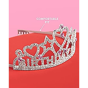 xo, Fetti Birthday Girl Tiara | Rhinestone Metal Birthday Supplies, Bday Girl Decoration, Princess Party Celebration