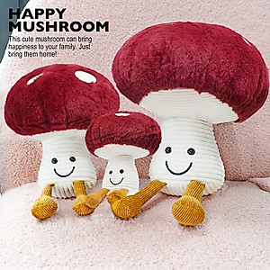 Onsoyours Mushroom Plush 8 Inch, Cute Stuffed Funny Mushroom Plush Pillow for Kids or Home Decorations Plush Toys (Red Mushroom, Small)